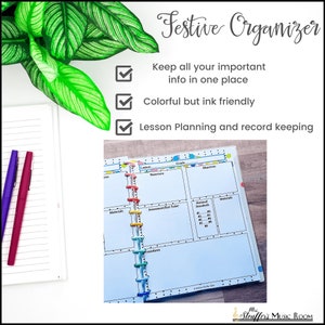 Festive Music Teacher Organizer and Planner - Etsy
