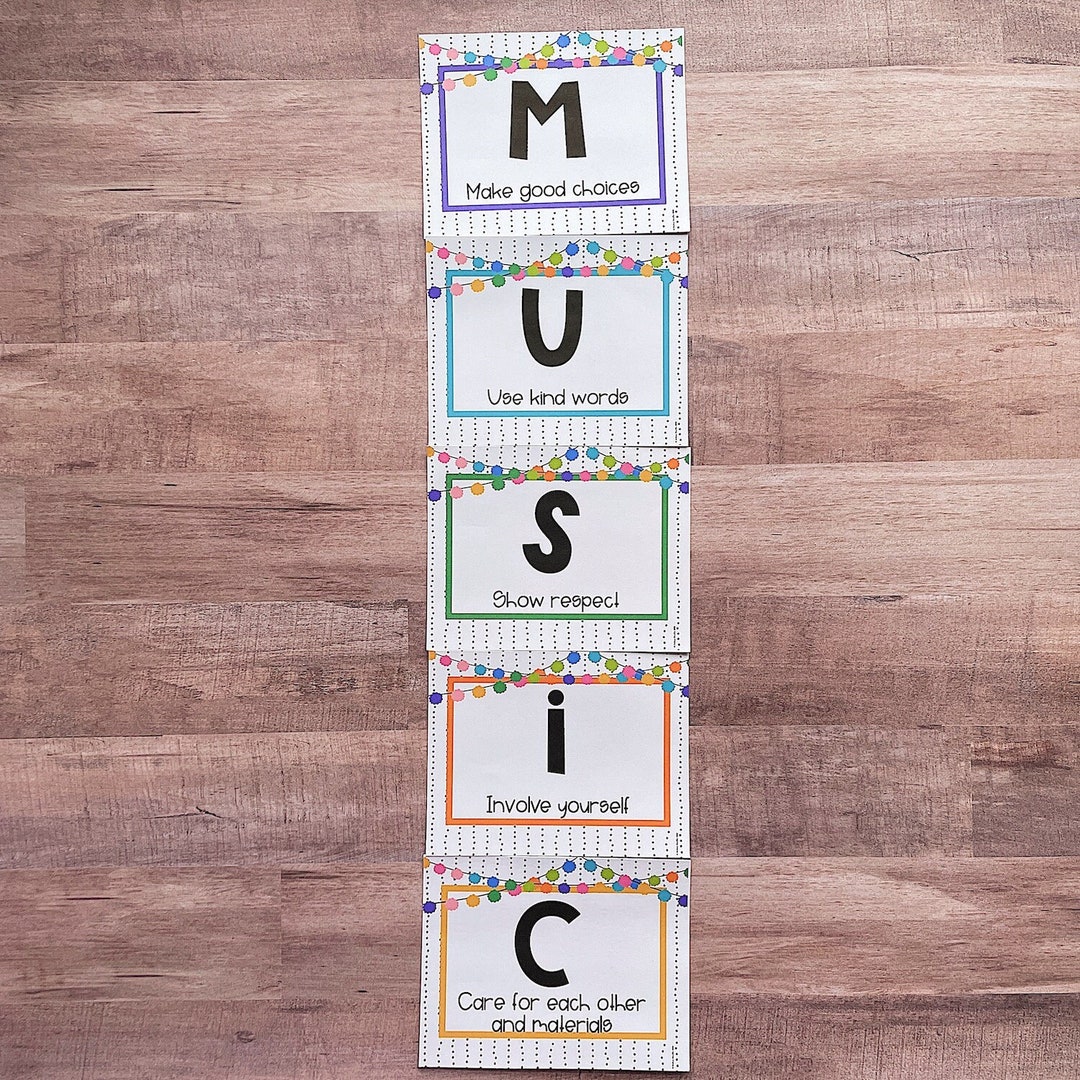Festive Music Rules Music Classroom Decor Editable - Etsy