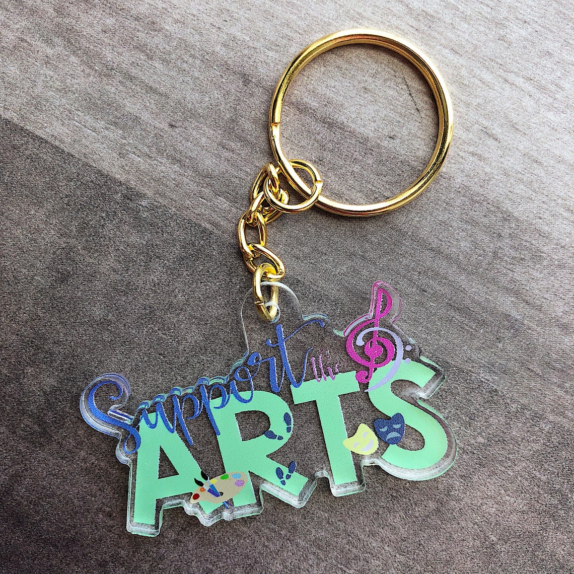 Support the Arts Keychain Music Keychain Art Keychain - Etsy