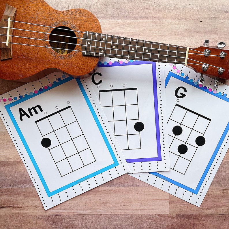 Festive Ukulele Chord Posters Music Classroom Decor - Etsy