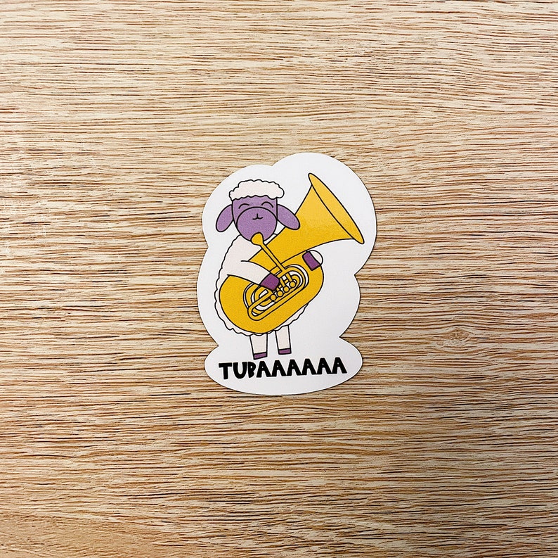 Tuba Sticker, Sheep Sticker, Music Pun, Music Teacher Sticker, - Etsy