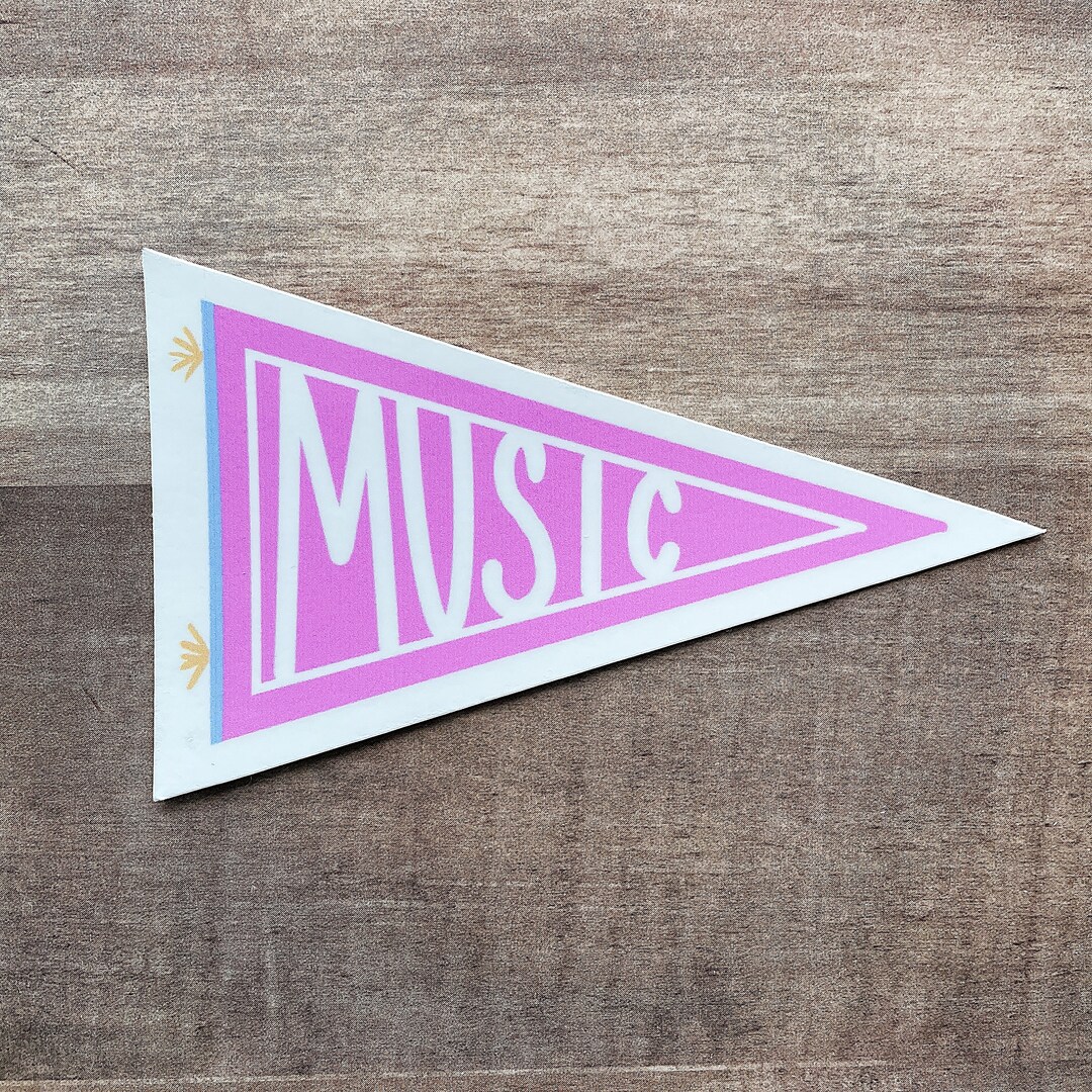 Music Pennant Sticker for Music Teacher Music Teacher - Etsy