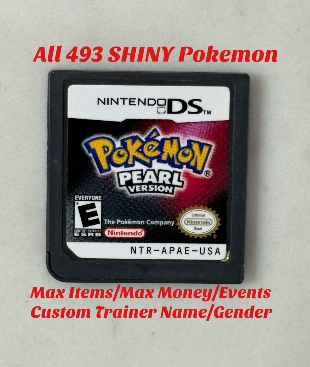 Pokemon PEARL Authentic Nintendo DS All 493 SHINY Pokemon All Items ...