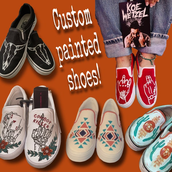 Painted Shoes - Etsy