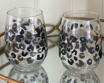 Wine Cheetah Glasses - Etsy