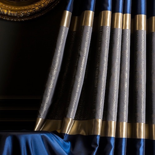 Curtains for Livingroom and Bedroomluxury Gray Gold Blue - Etsy