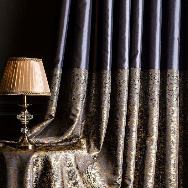 Royal Blue and Gold Curtains - Etsy