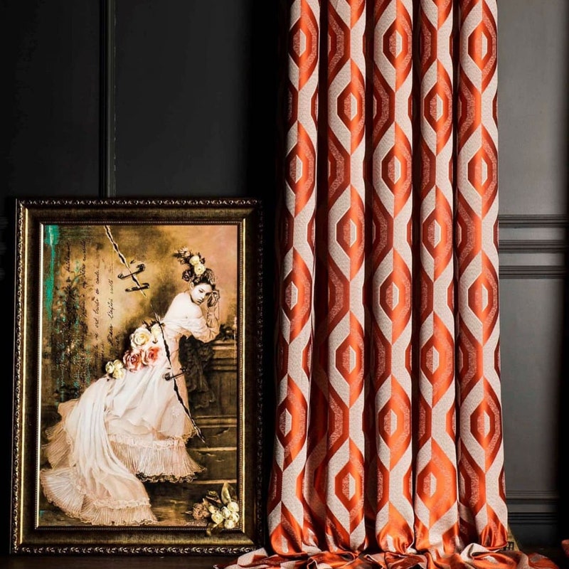Orange Curtains - Etsy