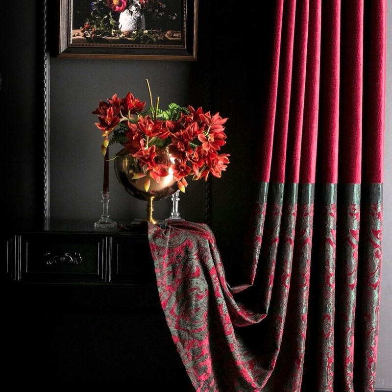 Red Curtains - Etsy