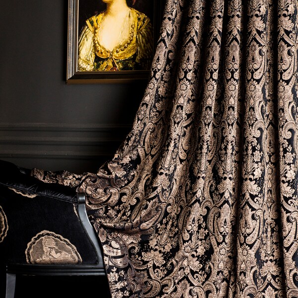 Damask Curtains - Etsy