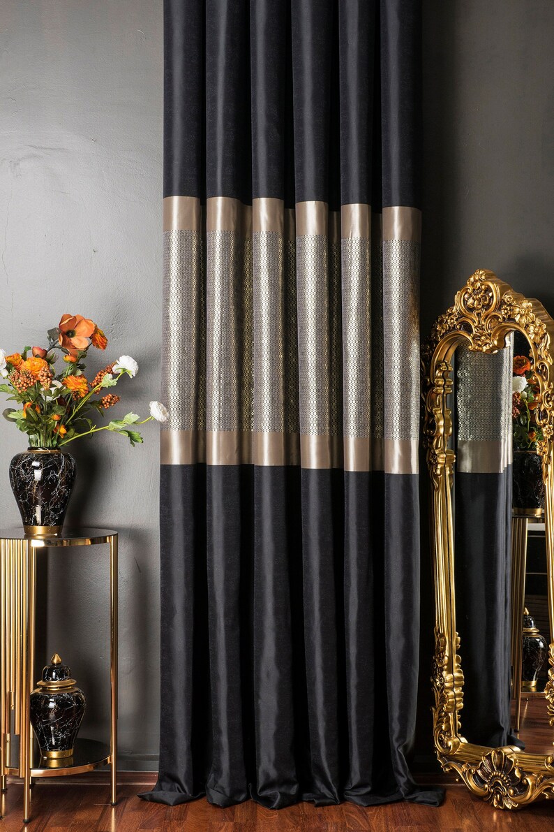 Curtains Panel Patterned Striped Fabric Bedroom Living Room - Etsy
