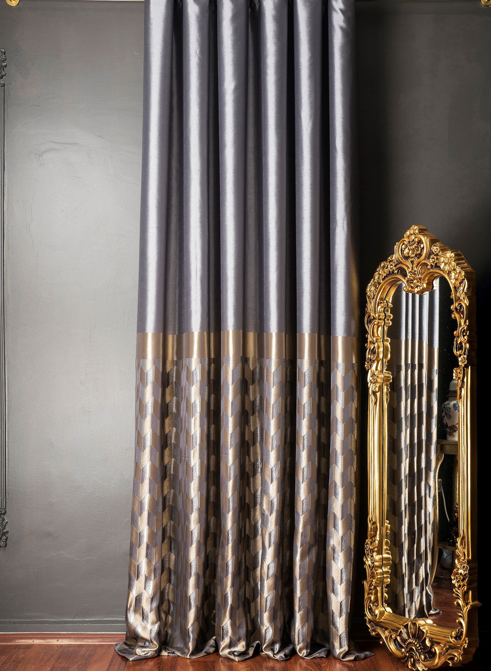 Curtains Panel Patterned Striped Fabric Bedroom Living Room - Etsy