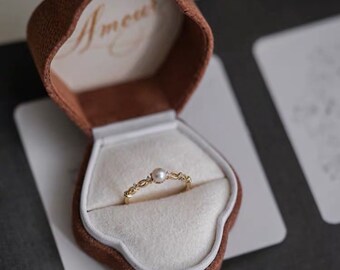 Shell Pearl Ring - Etsy