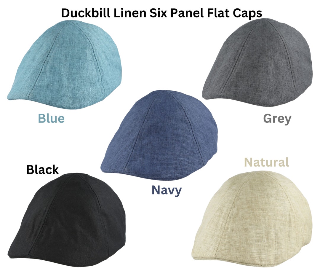 Men's Duckbill Linen Six Panel Flat Cap for Classic Style, Duckbill ...