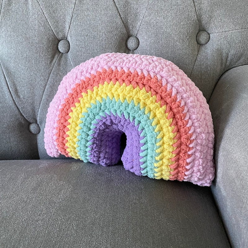 Rainbow Pillow - Etsy