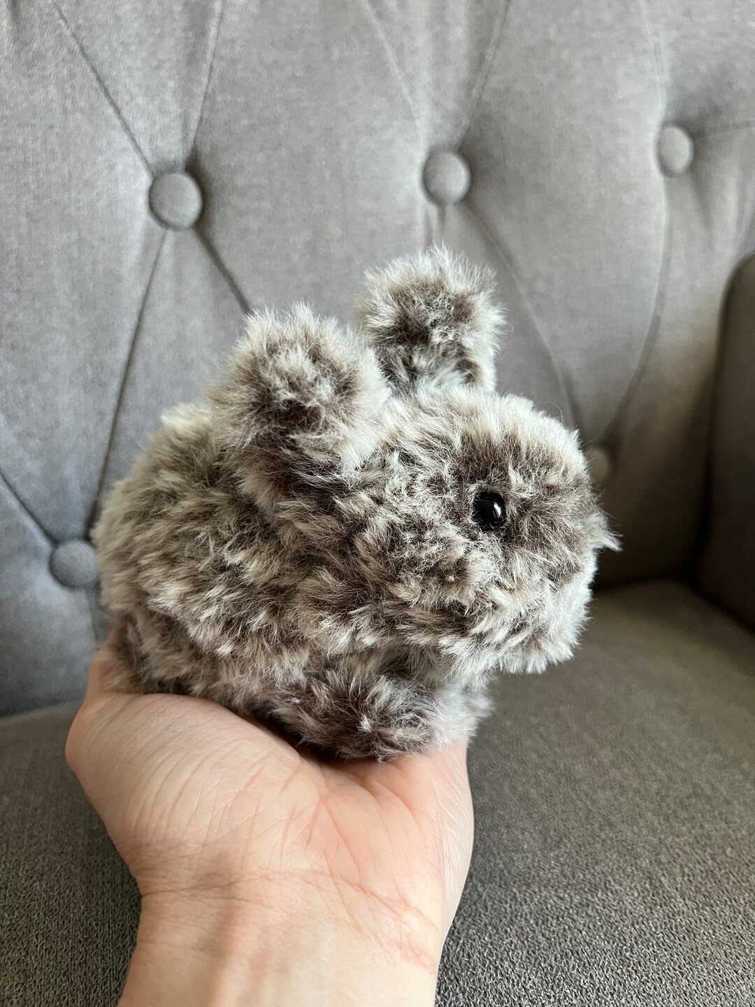 Silver Gray Blue Baby Angora Plush Bunny Rabbit Simple Realistic Fluffy ...