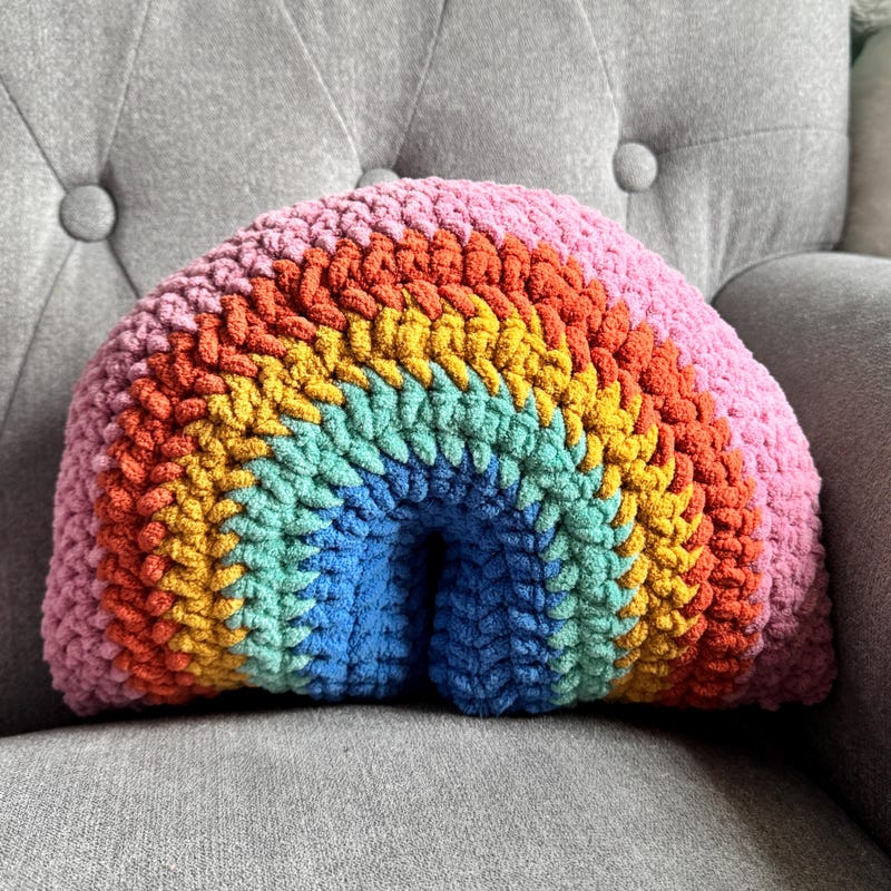 Rainbow Pillow - Etsy