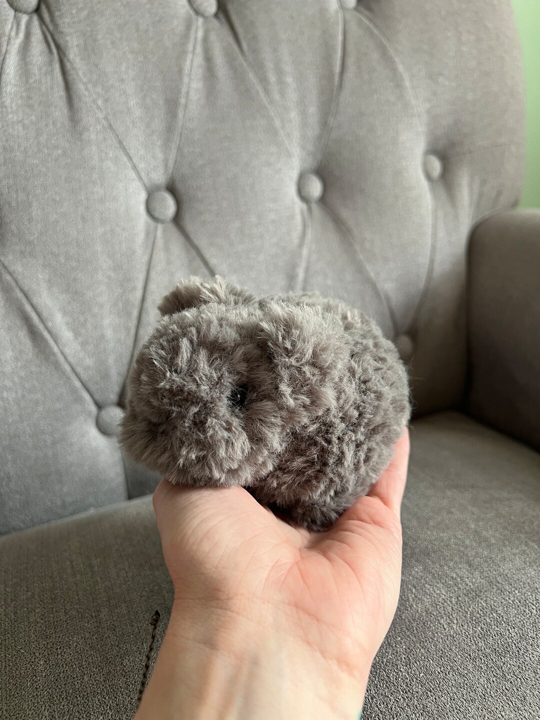Blue Gray Baby Fuzzy Lop Plush Bunny Rabbit Simple Realistic Fluffy ...