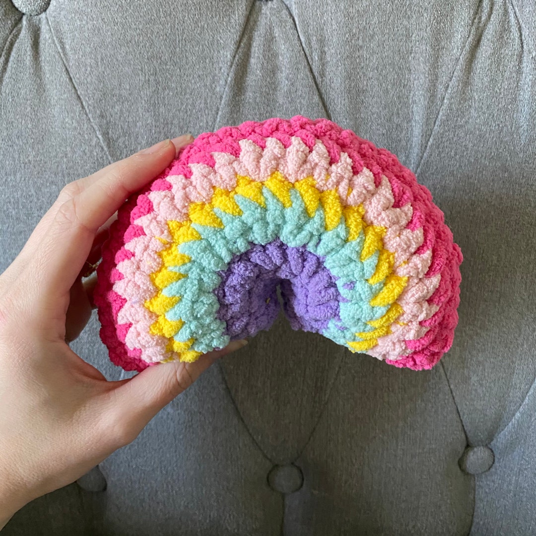 Crochet Rainbow Toy Stuffie - Bright Punky Pink - Little Rainbow Stuffy ...
