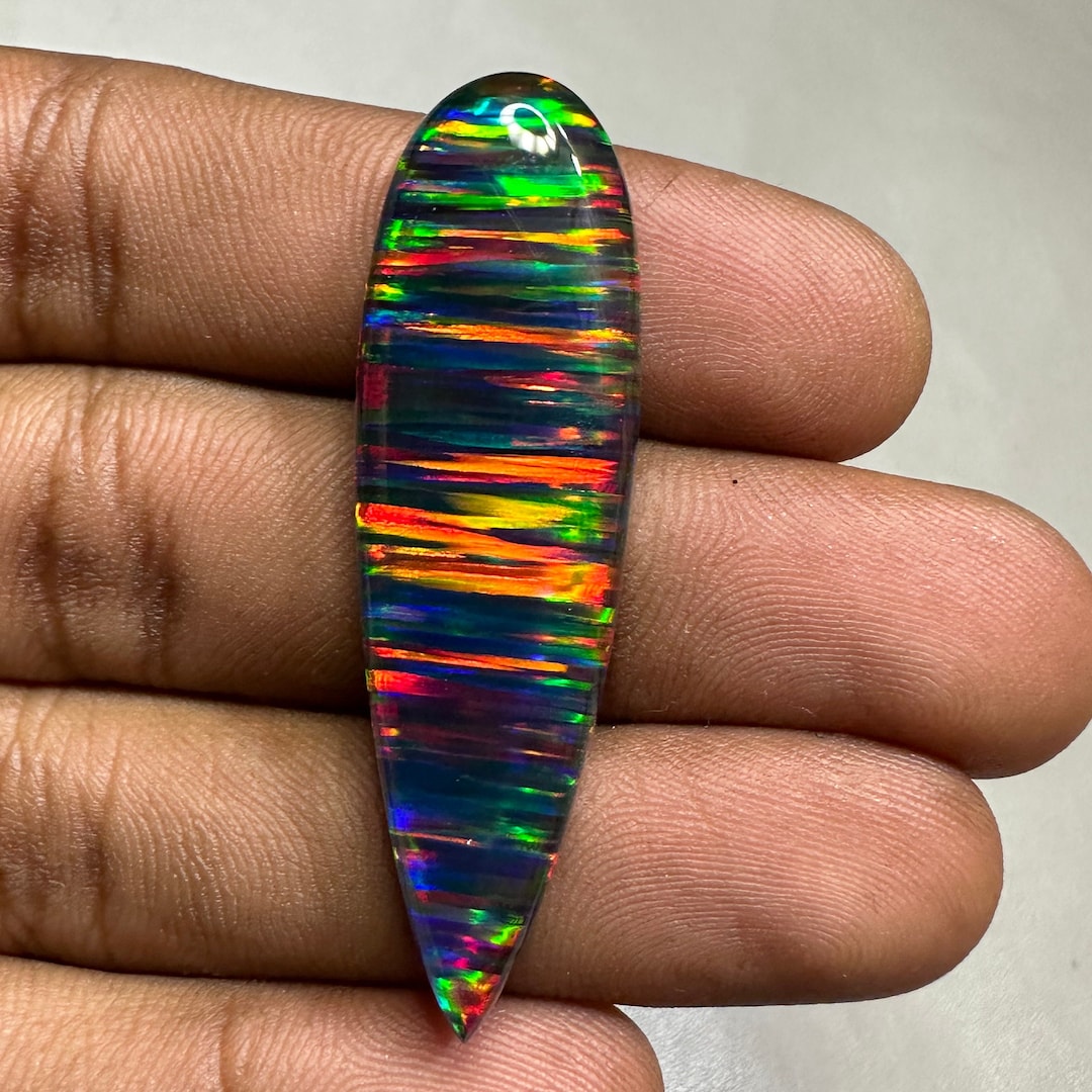 Excellent Quality Gilson Aurora Opal Gemstone Welo Fire Opal Black ...