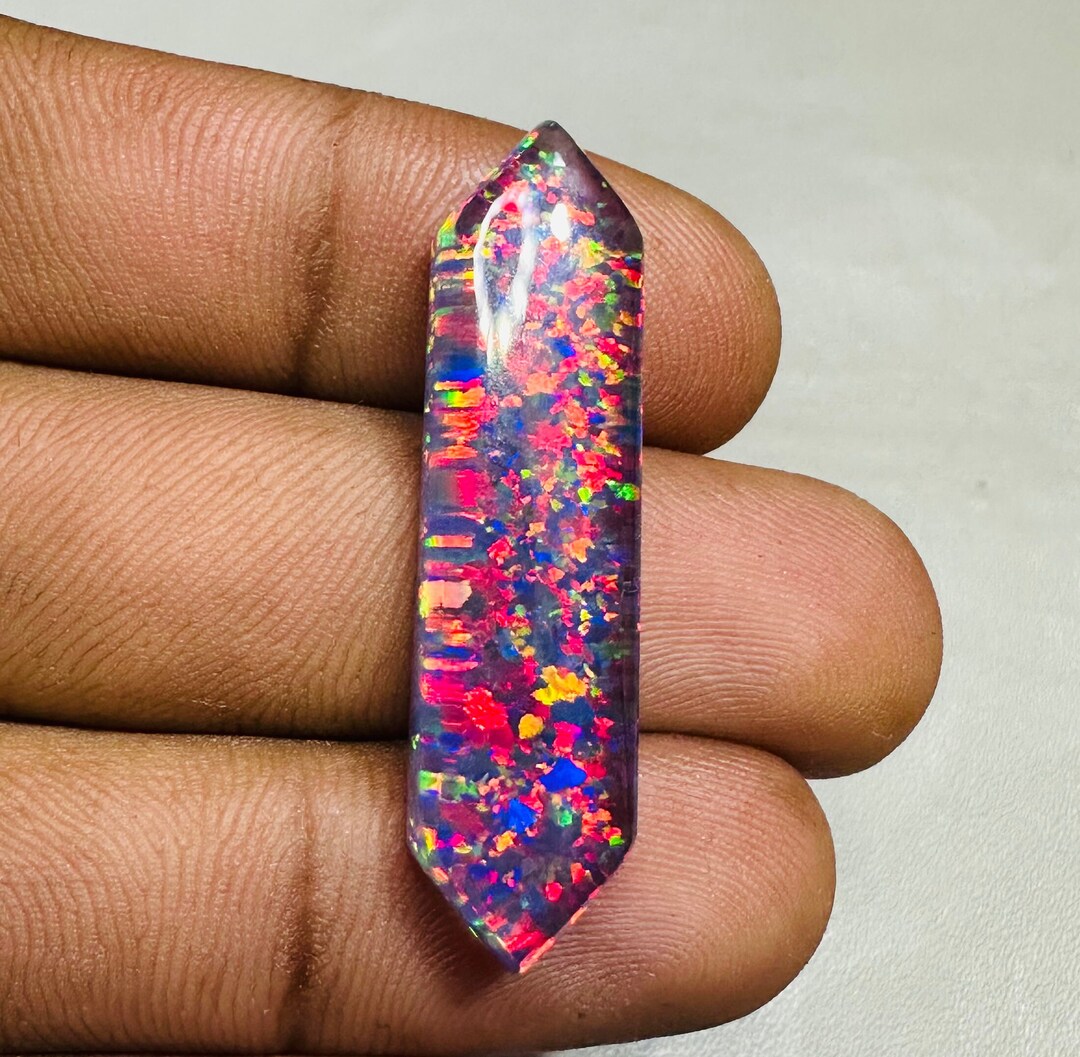Top Grade Gilson Aurora Opal Cabochon Handmade Polish Black Aurora Opal ...
