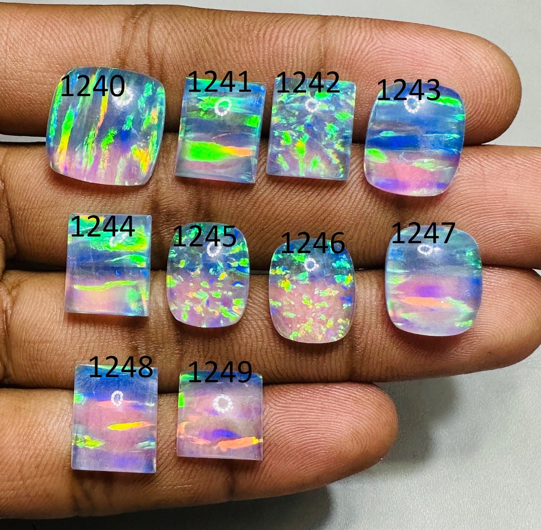 Beautiful Gilson Ethiopian Aurora Opal Gemstone Opal Cabochon Welo Fire ...