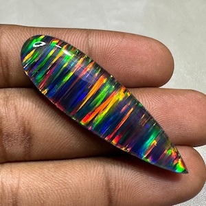 Excellent Quality Gilson Aurora Opal Gemstone Welo Fire Opal Black ...