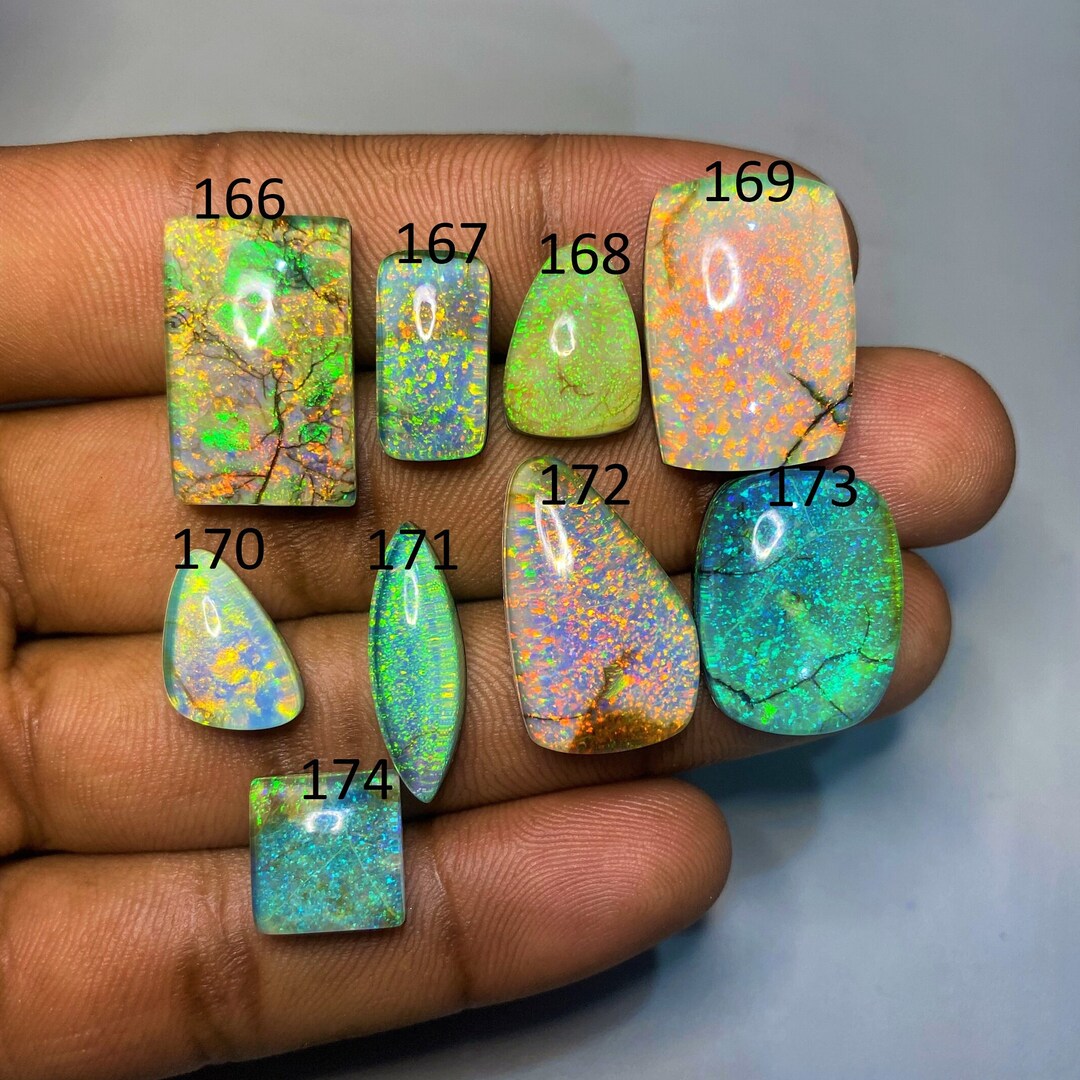 Monarch Opal Cabochon Loose Gemstone Sterling Monarch Opal Doublet Mix ...