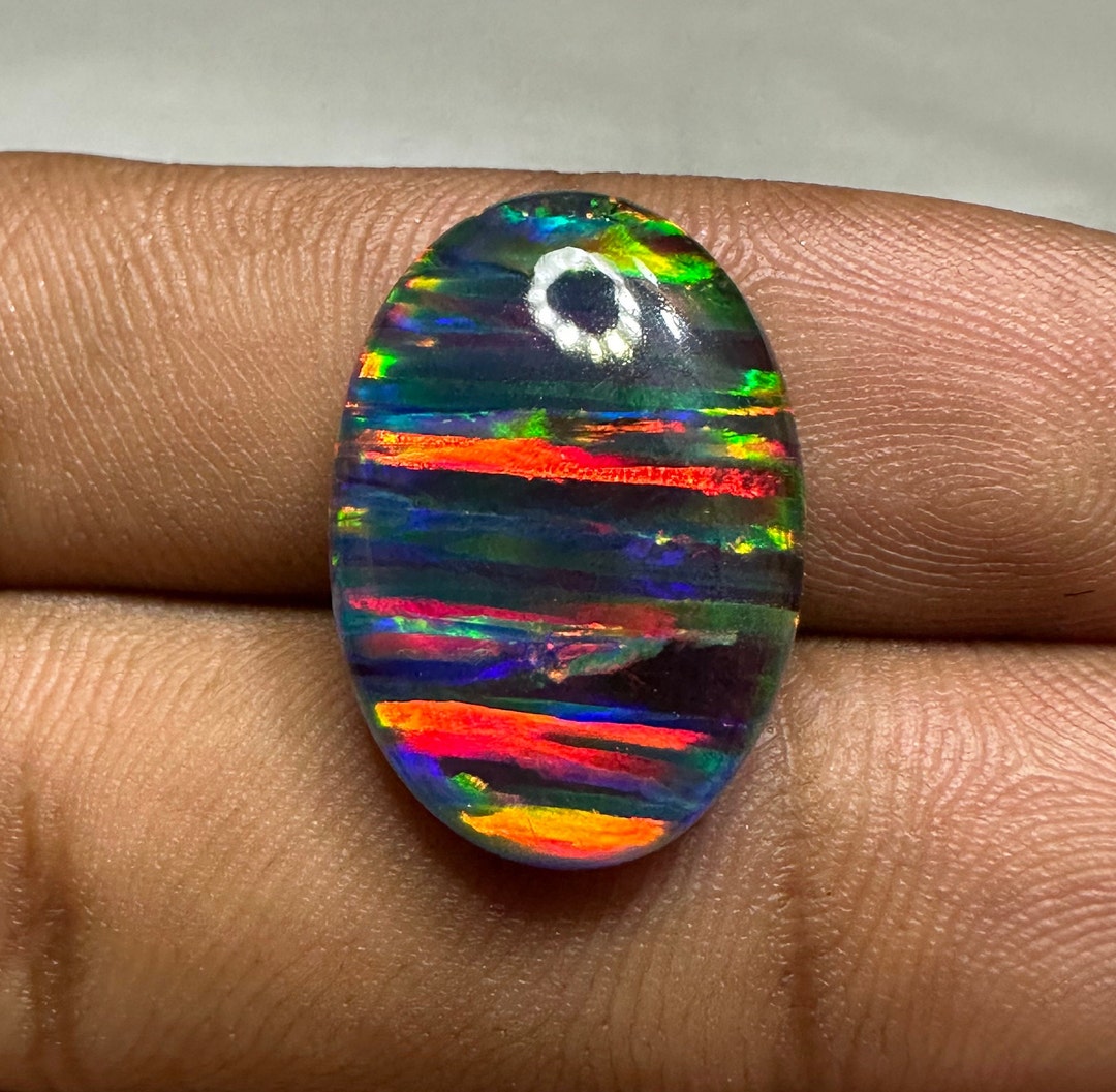 Amazing Gilson Black Ethiopian Opal Cabochon Welo Fire Opal Top Aurora ...