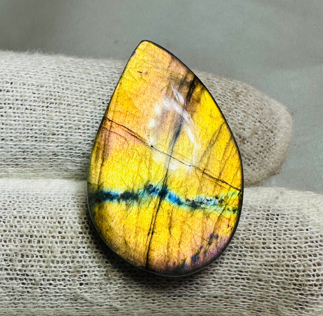 Top Grade Multi Rare Flashy Fire Labradorite Gemstone 33X21X6 MM Semi ...