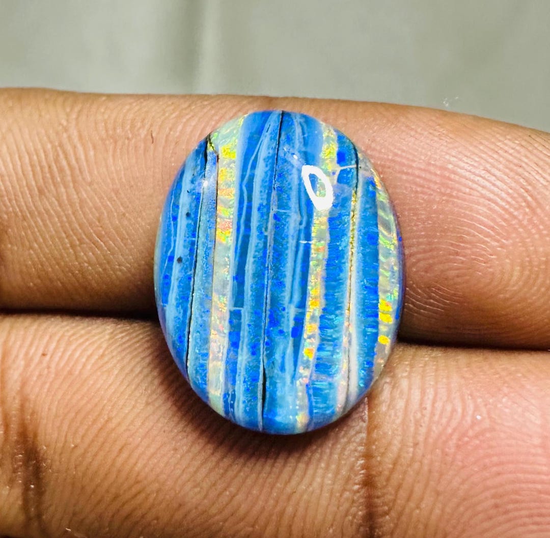 Calibrated Blue Multi Fire Monarch Opal Gemstone Opal Cabochon Monarch ...