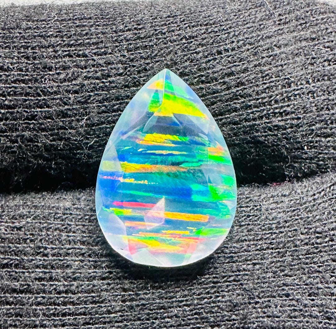 Amazing Fire Gilson Aurora Opal Cabochon Emerald Cut Aurora Opal ...