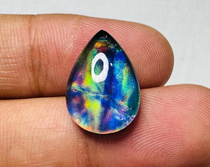Amazing Multi Fire Aurora Opal Pear Cabochon, Handmade Opal, Crystal ...