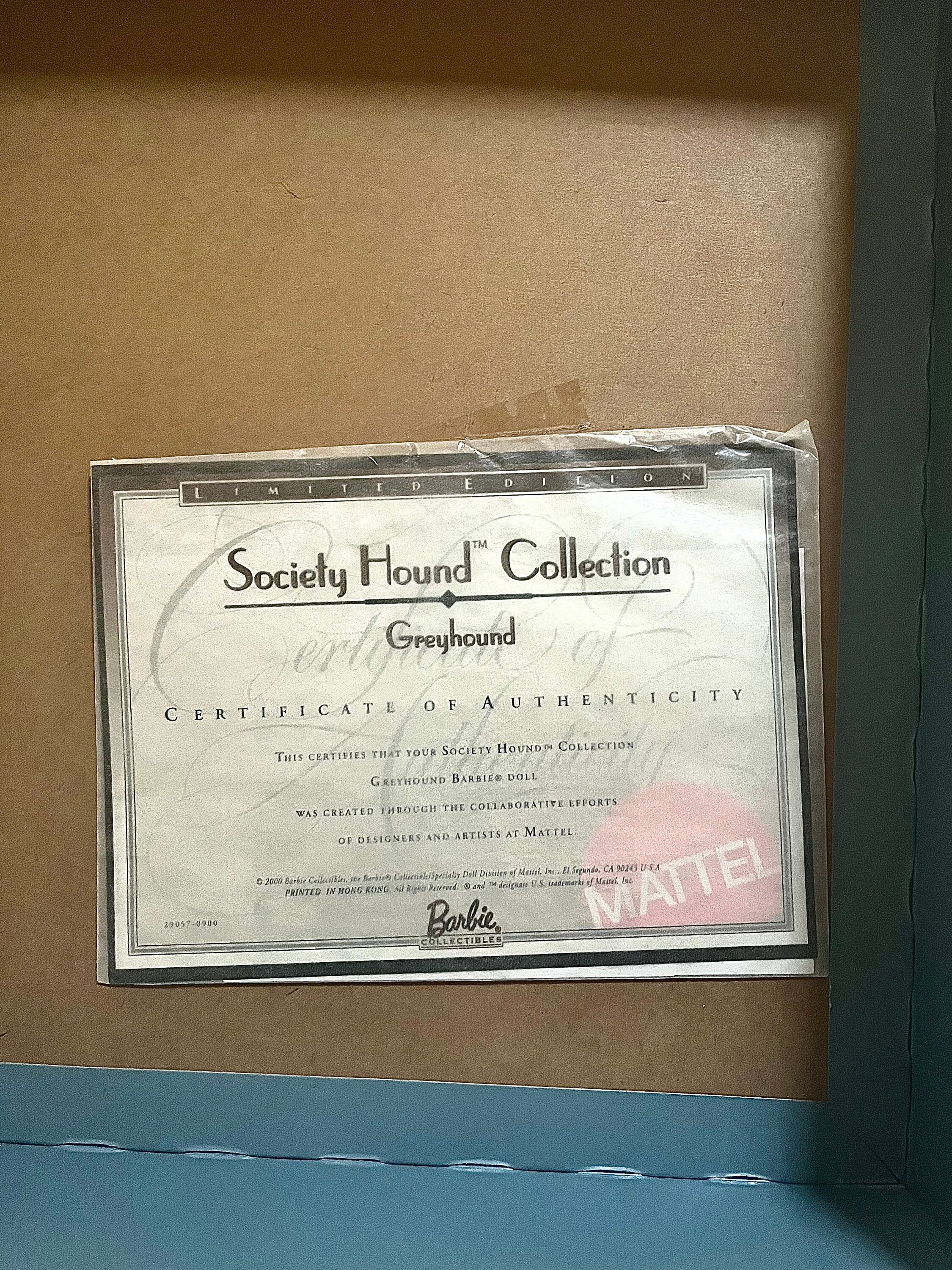 Mattel Society Hound Barbie Limited Edition 2000 Greyhound Collectible ...