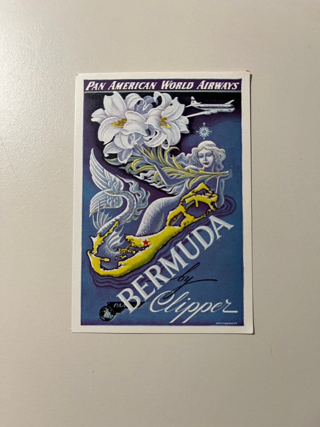 Pan American World Airways Original Vintage Baggage Sticker Featuring a ...