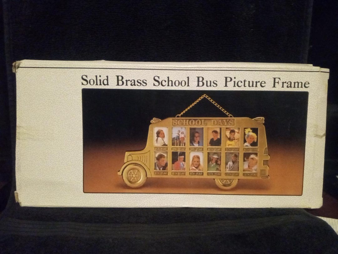 Vintage Solid Brass School Bus Photo Picture Frame 1-12 Grades - Etsy