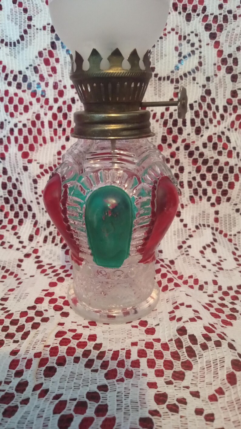 Multi Colored Small Oil Lamp Made in Hong Kong With Chimney - Etsy