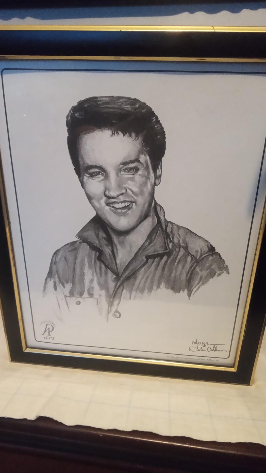 Elvis Presley Pensil Sketch by Dale Atkins Framed 13.5 X 11 - Etsy