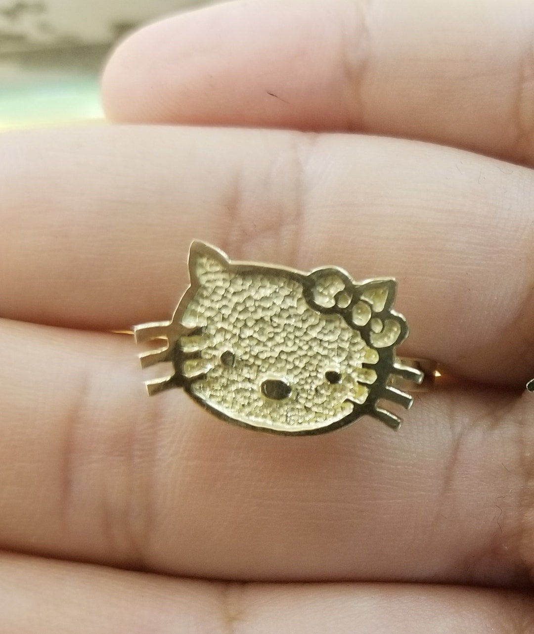 10k Gold Kitty Ring, Kitty Ring,gold Ring, Ring - Etsy