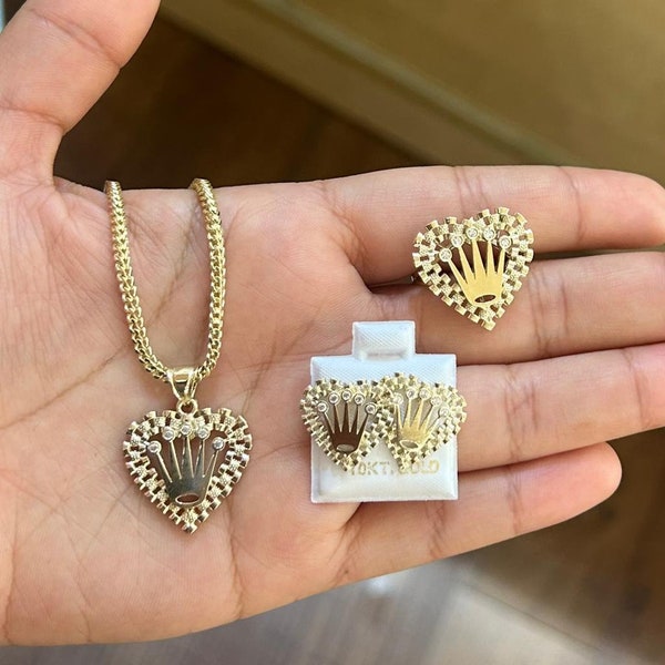 Heart Rolex Necklace - Etsy