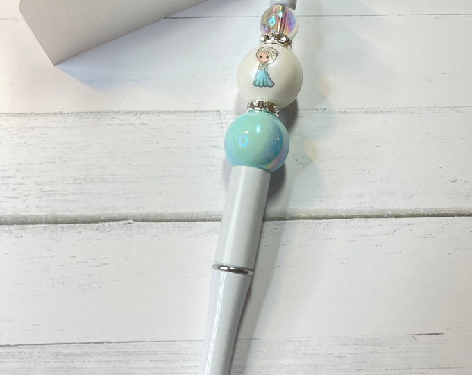 Beaded Pen | Frozen Elsa | Beadable Pens | Chunky Bubblegum Beads ...