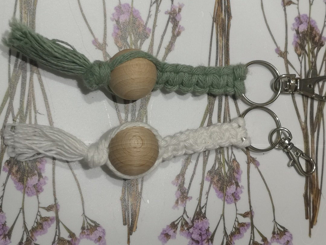 Handmade Beaded Macrame Keyrings - Etsy