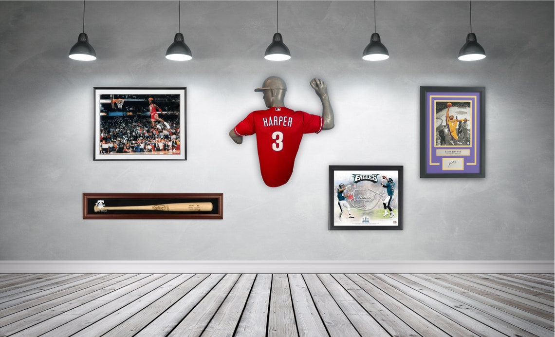 Jersey Display Wall Mount Baseball | Etsy