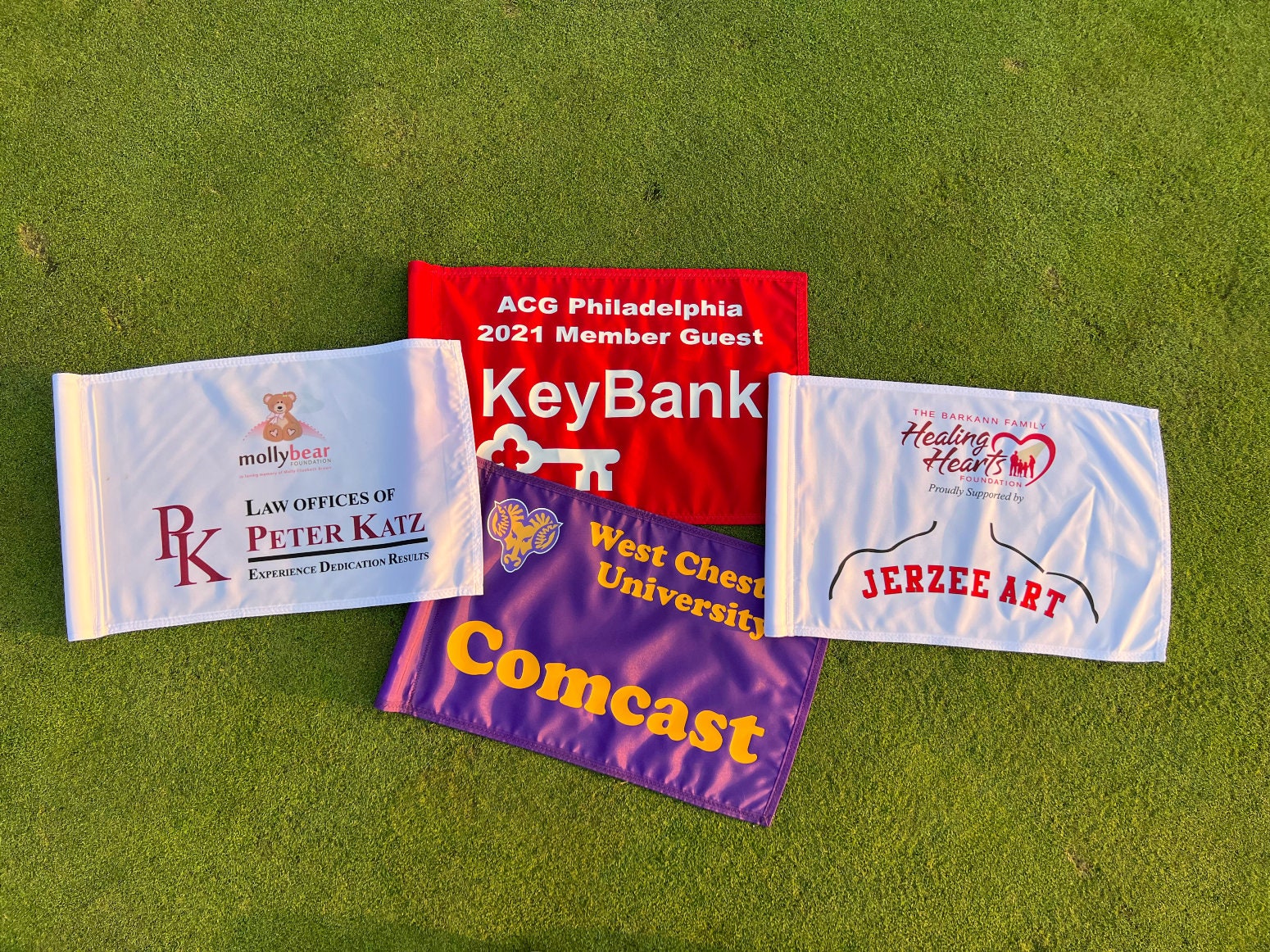 9 Golf Flags, Custom Sponsor Logo for Charitable Golf Tournaments ...