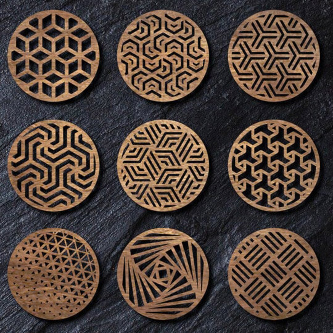 Geometric Coaster Set by Laserlyla - Etsy