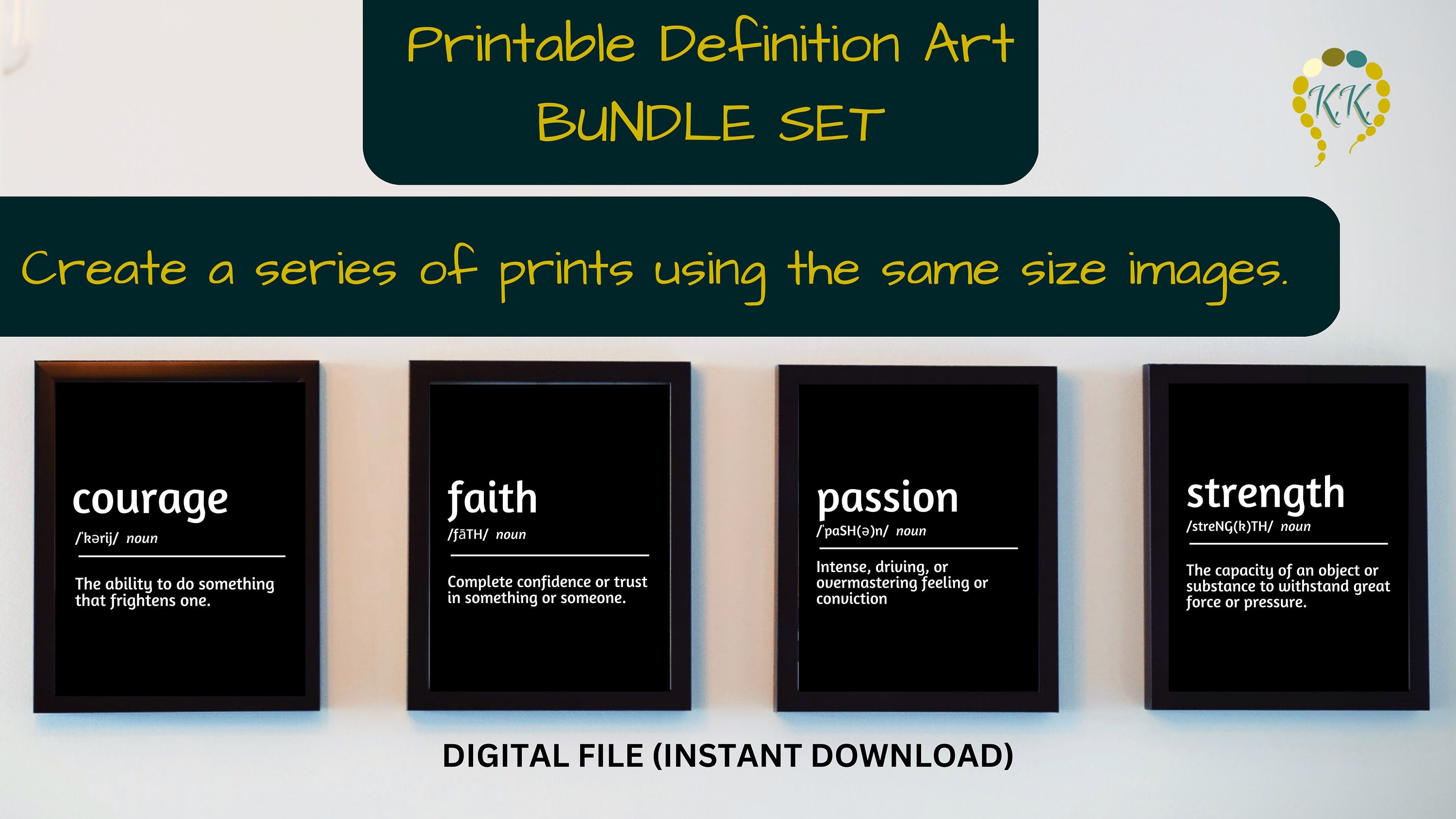 Inspirational Definition Art Minimalist Wall Art Printable Wall Art ...