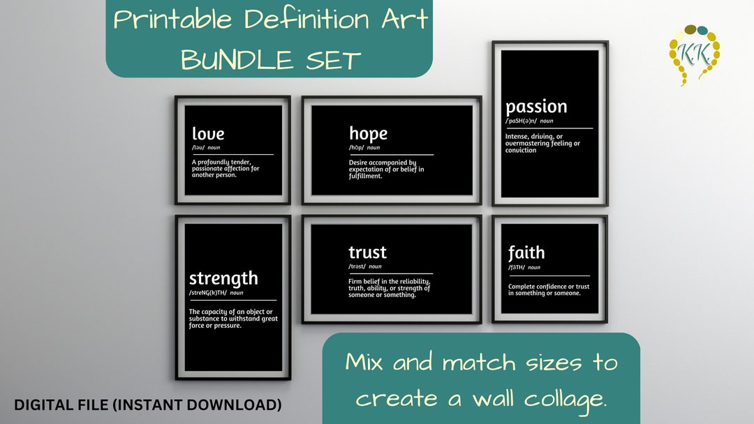 Inspirational Definition Art Minimalist Wall Art Printable Wall Art ...