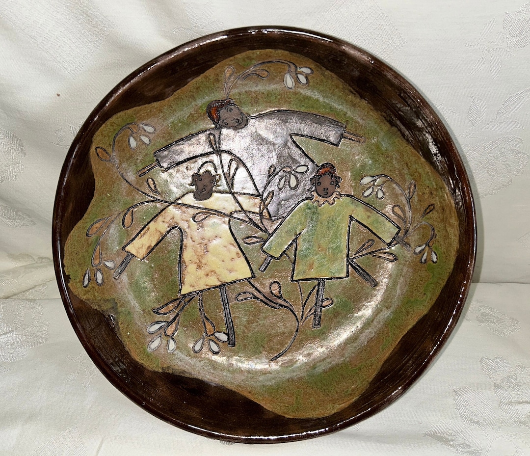 TREIMANE VAL DAVID Quebec Folk Art Pottery Plate Bowl - Etsy