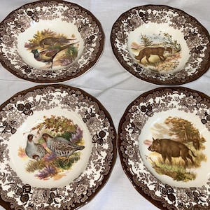 PALISSY ROYAL WORCESTER Game Series 9 Rimmed Soup Pasta Bowls sets of 6 ...