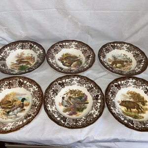 PALISSY ROYAL WORCESTER Game Series 9 Rimmed Soup Pasta Bowls sets of 6 ...